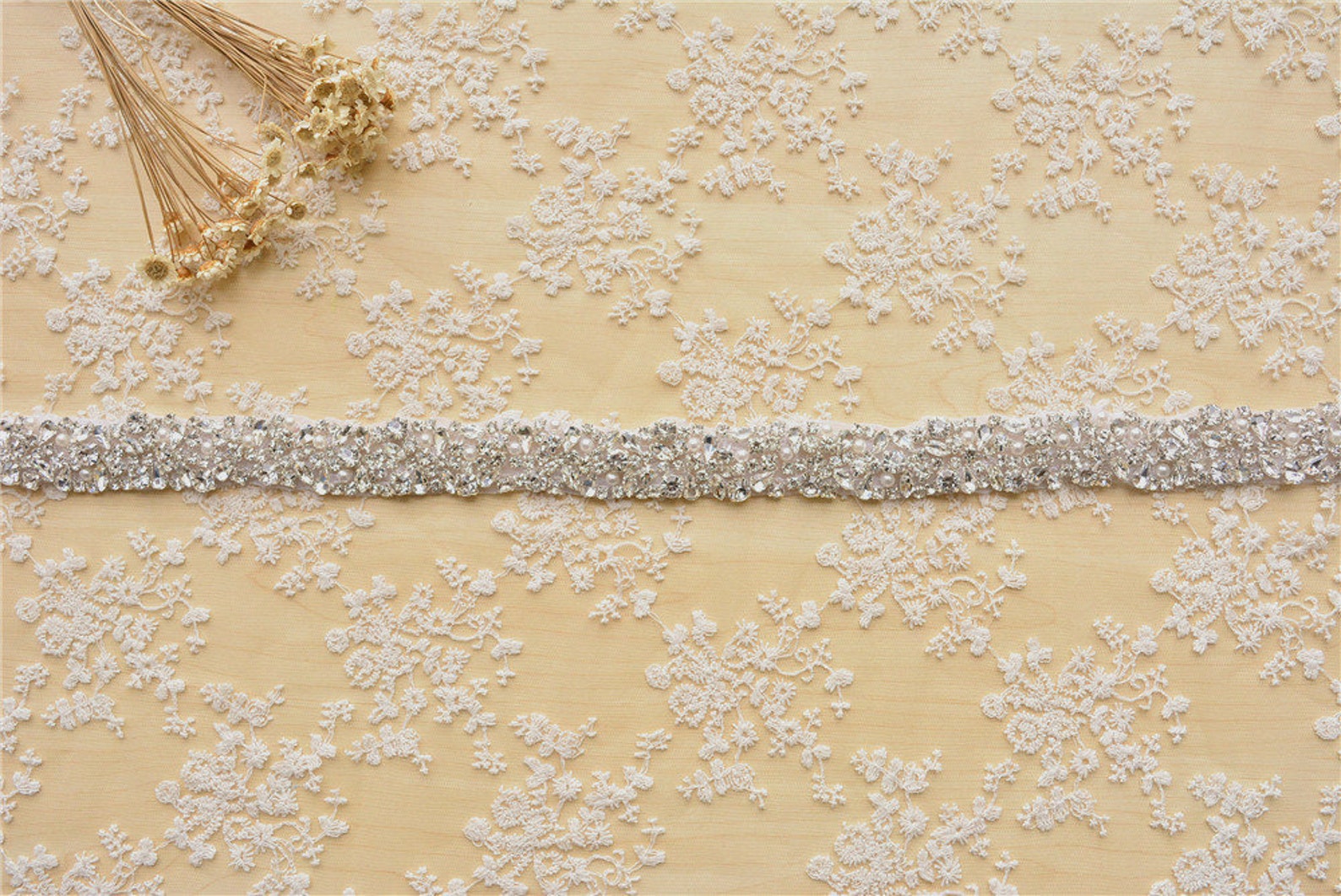 Shiny Rhinestone Pearl Applique Bridal Rhinestone Chain Trim - Etsy