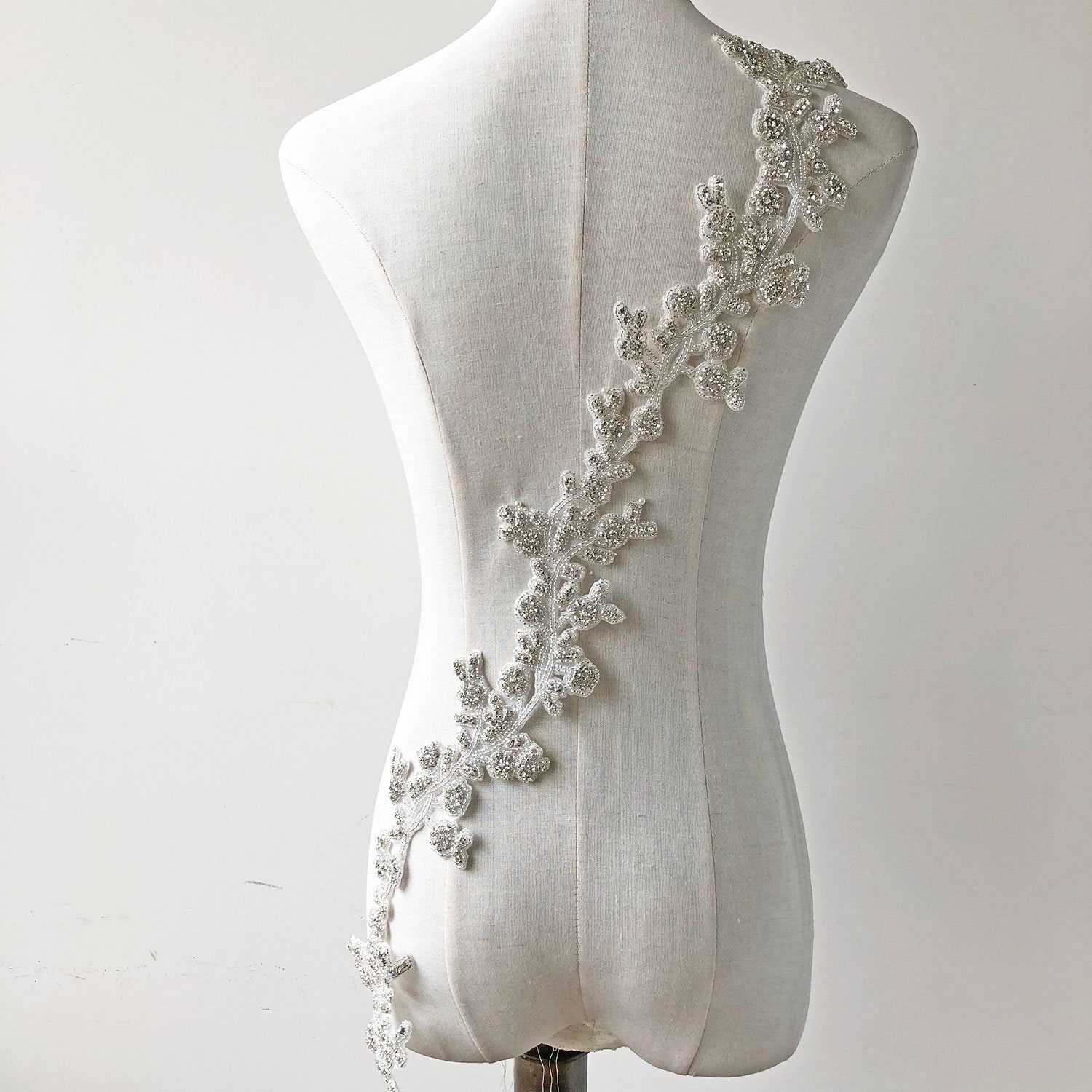 Elegant Long Glitter Rhinestone Applique Bridal Rhinestone | Etsy