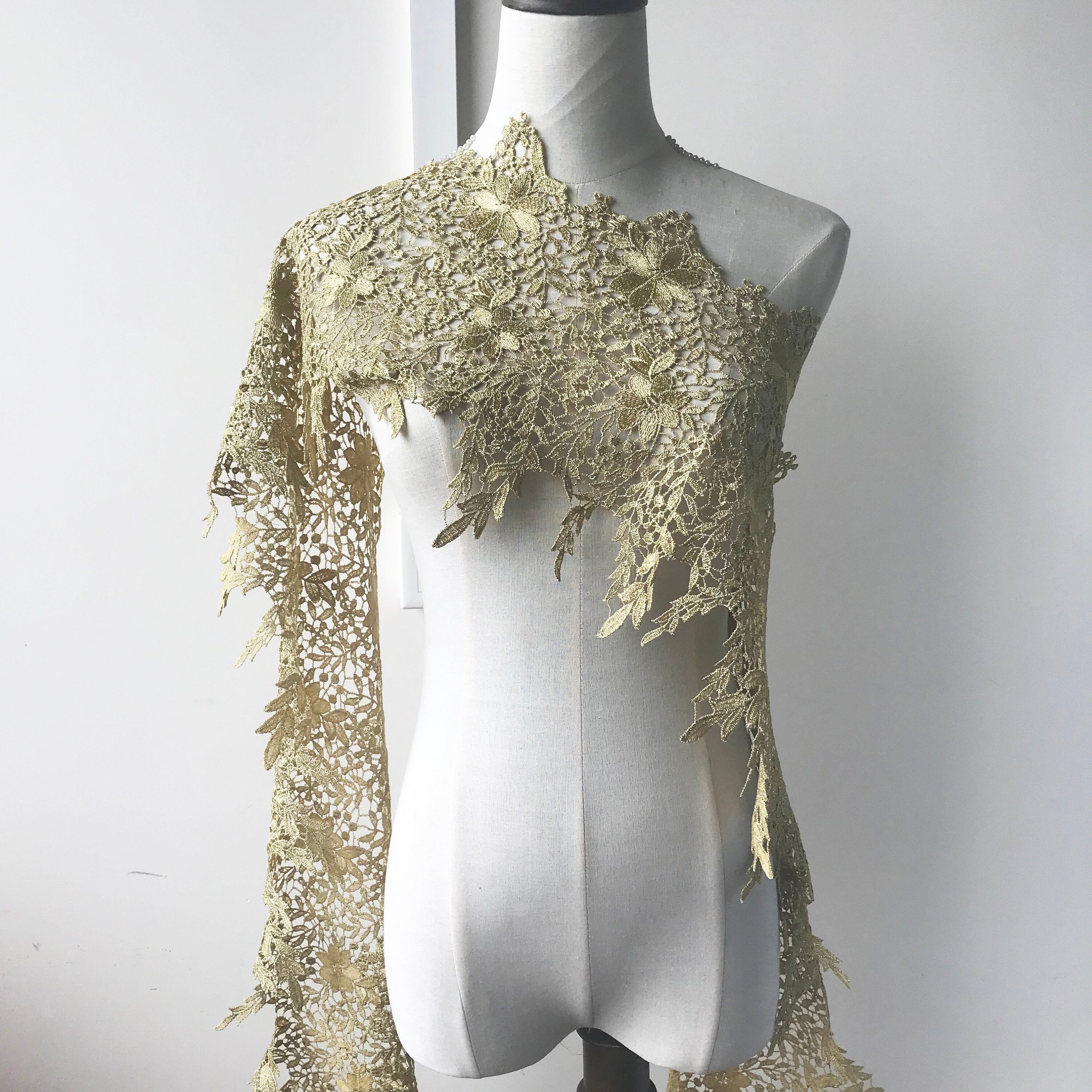 Gold Lace Trim Embroidered Corded Lace Edging Trimmings Lace | Etsy