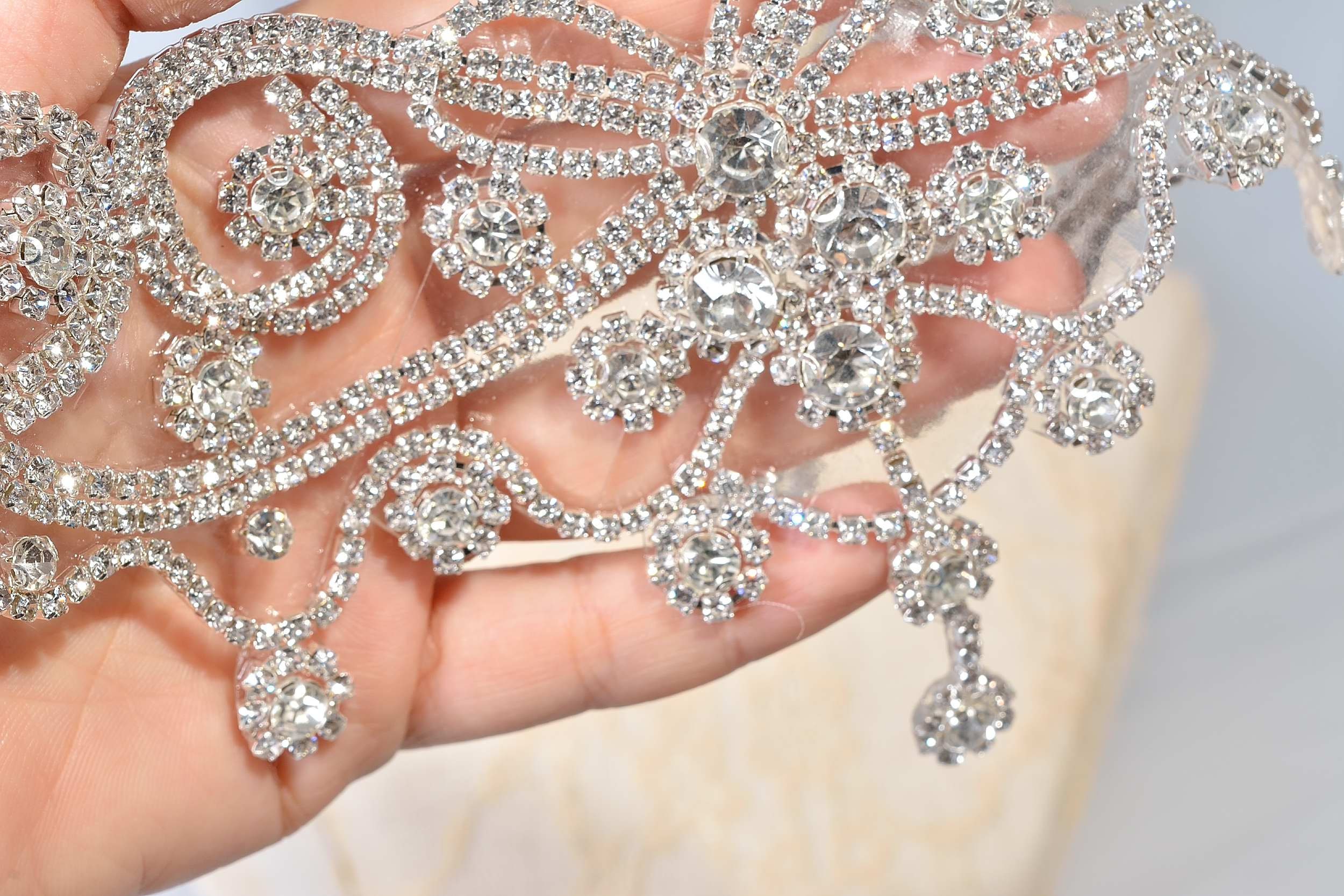 Bridal Rhinestone Applique Diamante Appliques Sweet Heart Sash | Etsy