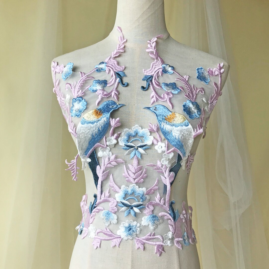 Floral Lace Applique Materials Magpie Embroidery Lace Patch Sewing on ...