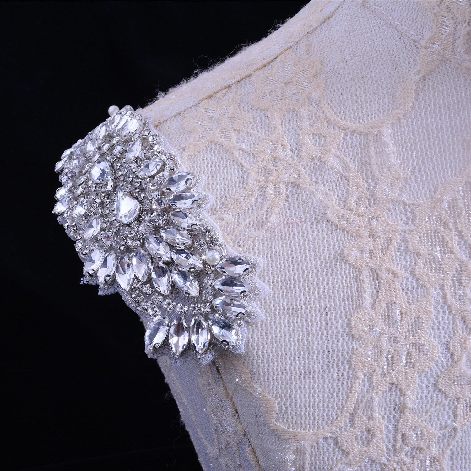 Pearl Silver Crystal Rhinestone Applique Diamante Appliques - Etsy