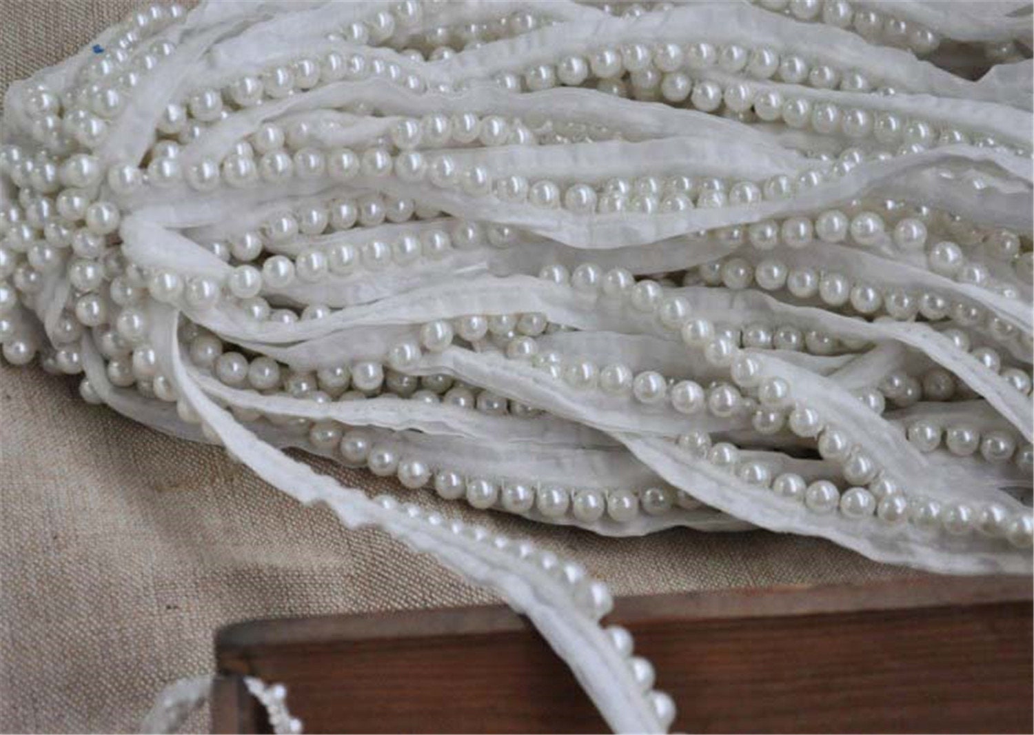 1 Yard Wedding Trim Pearl Beaded Trim Jewelry Trim Wedding | Etsy