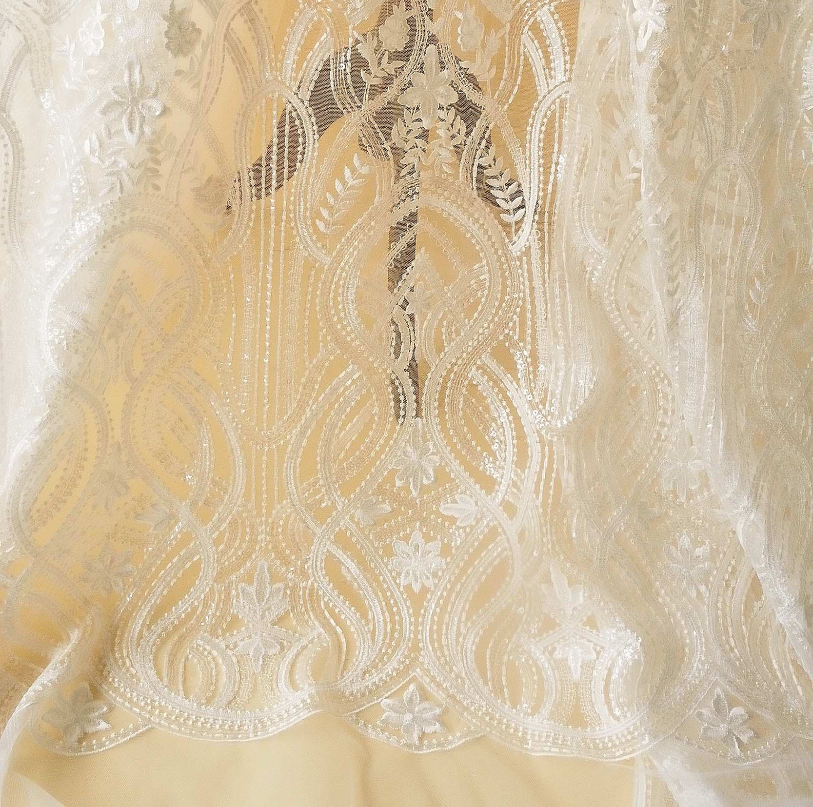 Stretch Embroidery Lace Fabric With Sequin Tulle Lace Fabrics | Etsy