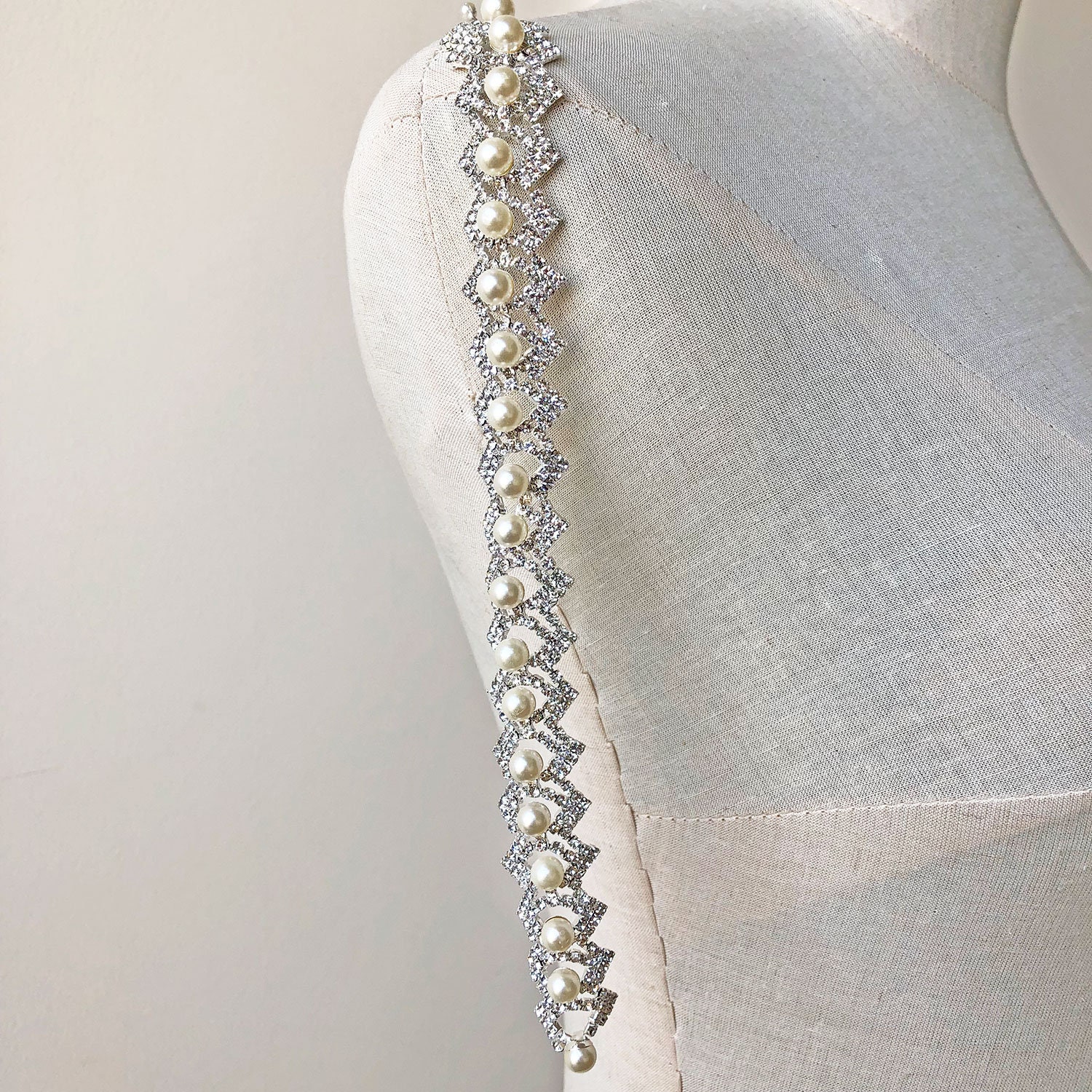 Wedding Rhinestones Trim Diamante Pearl Trims Appliques for - Etsy