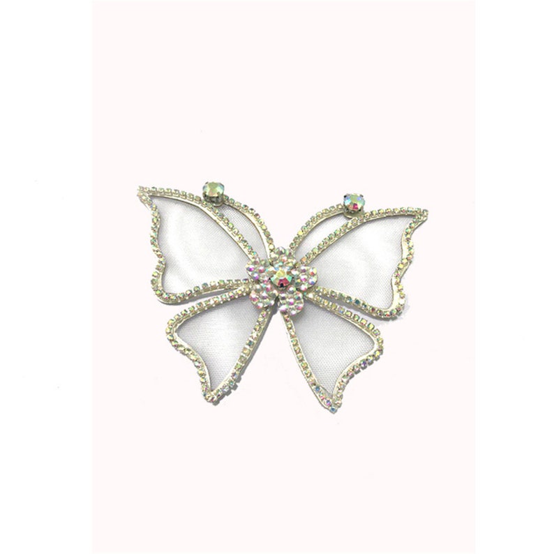 2 PCS Butterfly Crystal Rhinestone Shoe Clips Applique | Etsy