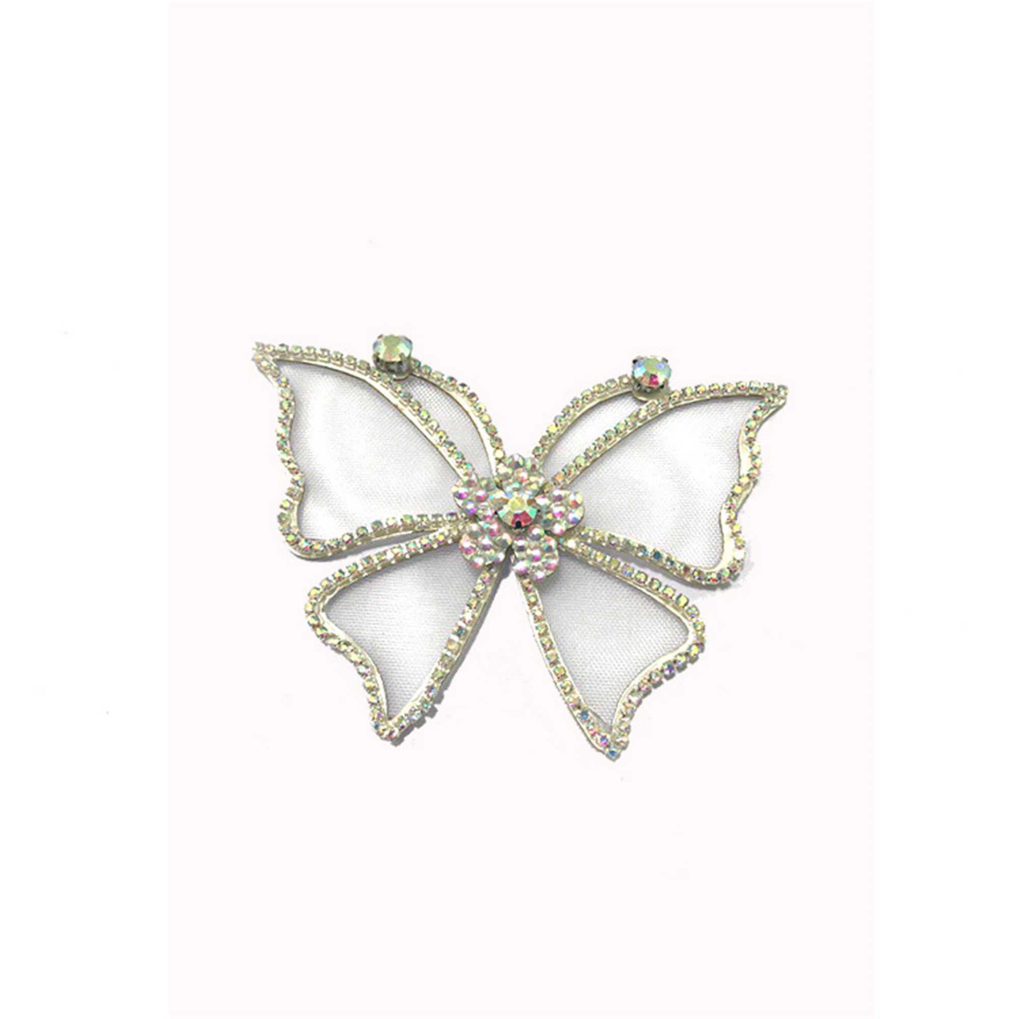 2 PCS Butterfly Crystal Rhinestone Shoe Clips Applique Diamante ...