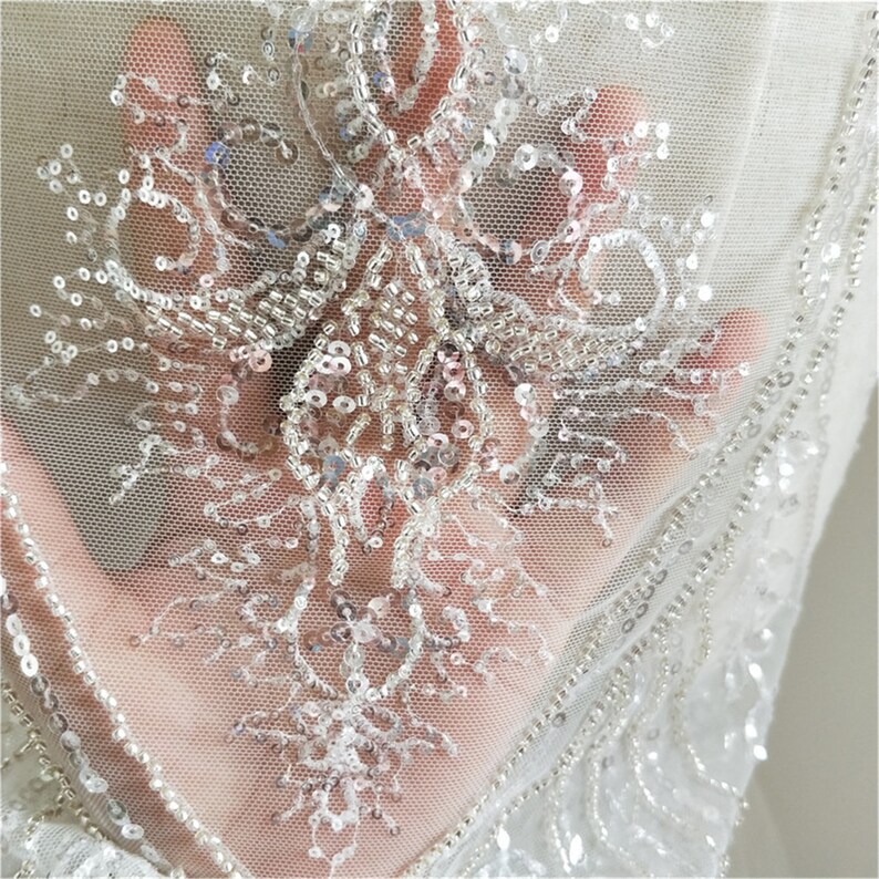 Off White Embroidery Lace Fabric Mesh Materials With Heavy - Etsy