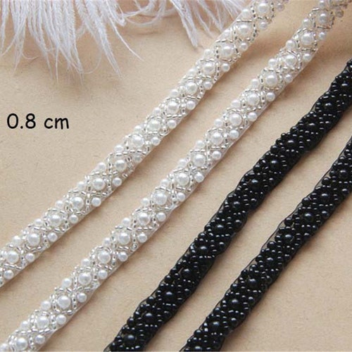 1 Yard Pearl Beaded Trim Wedding Trim Jewelry Trim Wedding | Etsy