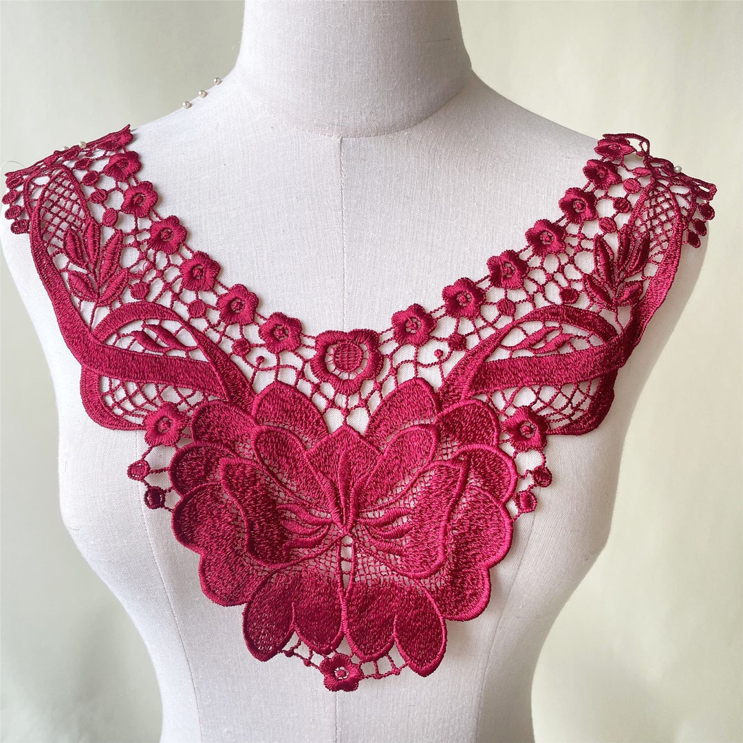 Round Collar Appliques Guipure Flower Embroidery Lace Applique Sewing ...