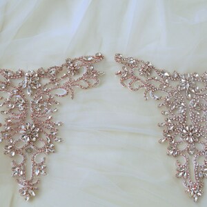 Sparkling Rhinestone Applique Shoulder Accessories Sleeve Diamante Lace ...