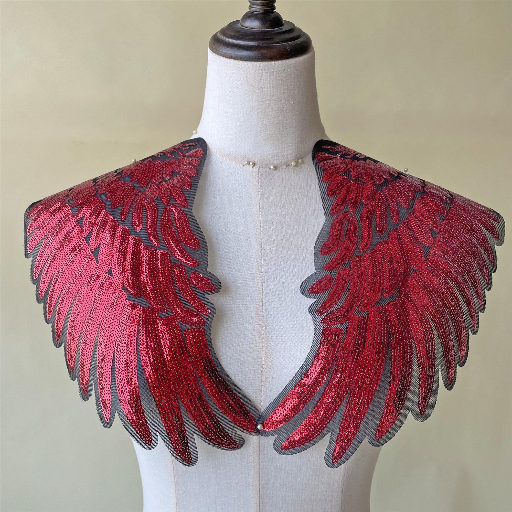Sequin Lace Appliques Angle Wing Lace Patch Sewing on Evening Wedding ...
