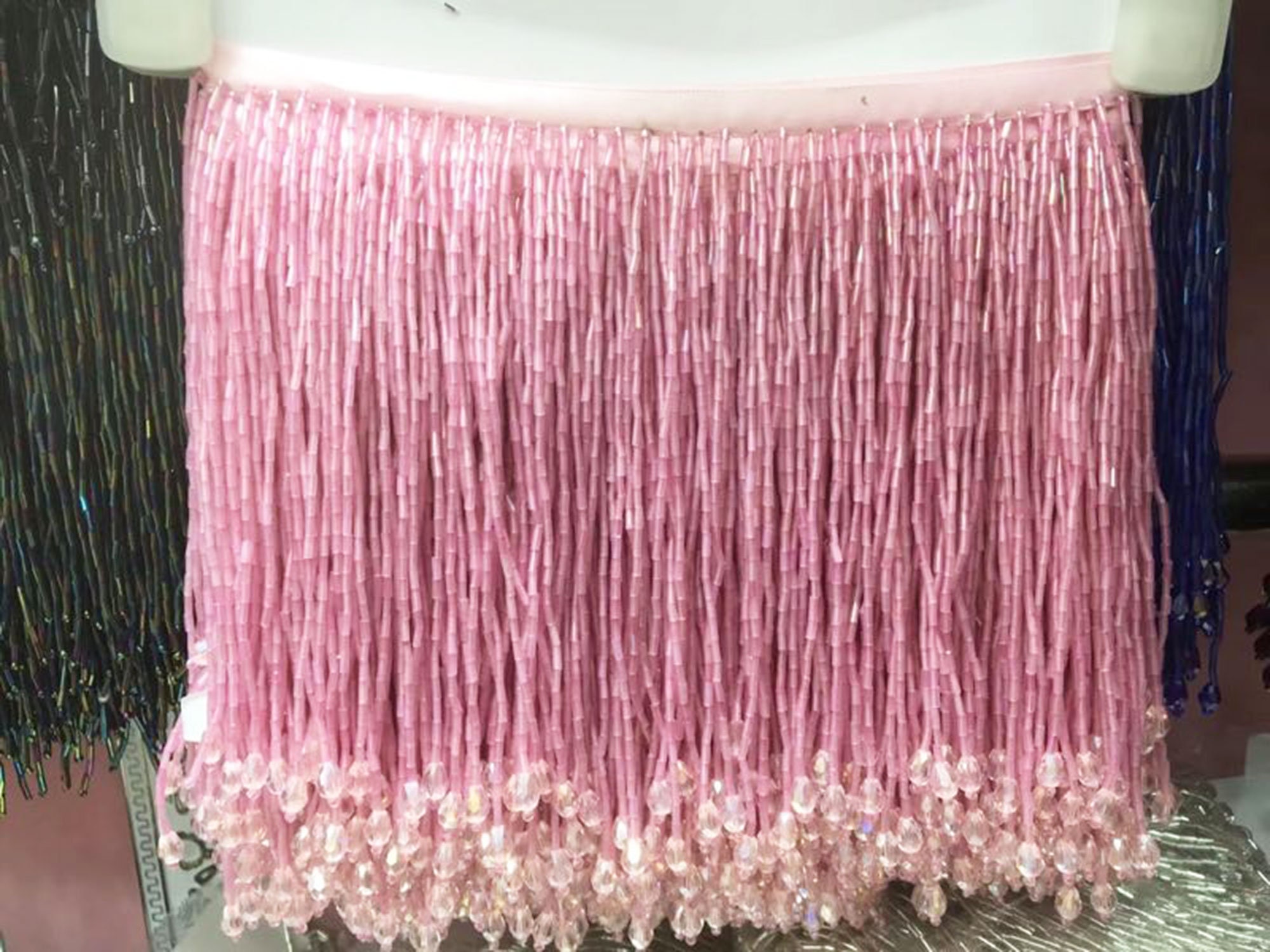 Dangling Beaded Fringe Trim Drape Heavy Beads Trims for Haute Couture ...