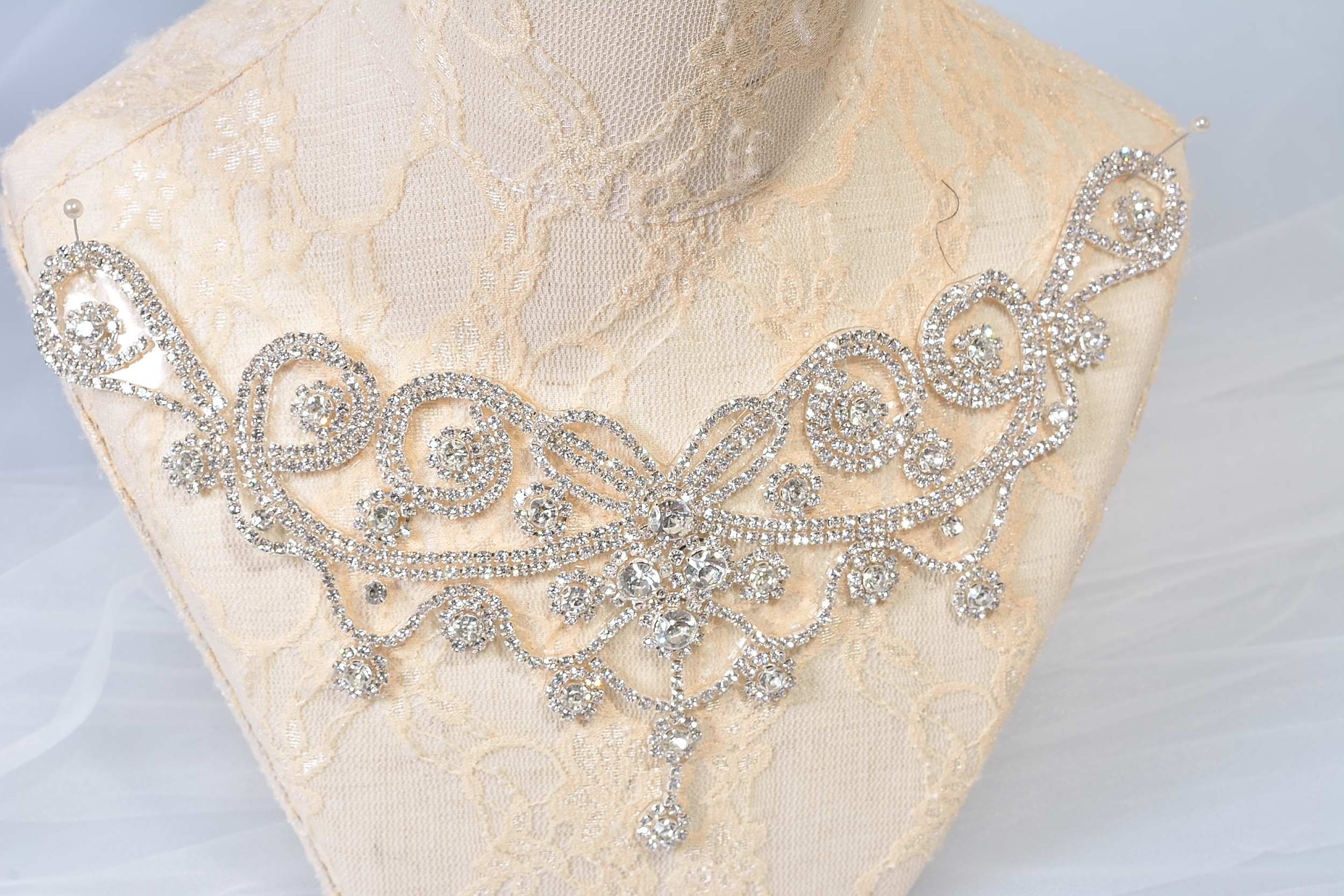 Bridal Rhinestone Applique Diamante Appliques Sweet Heart Sash | Etsy