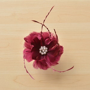 Customized Feather Flower Bouquet Pearly Faux Flowers Millinery Goose ...