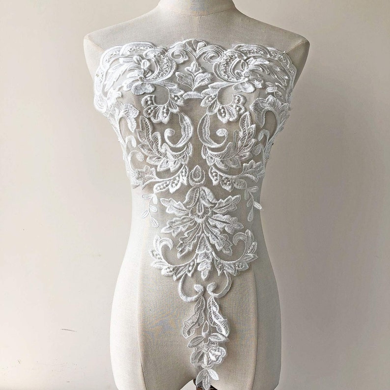 Floral Embroidery Lace Applique Flower Bodice Lace Patch Sewing on ...