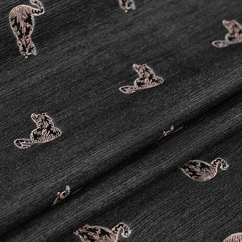 On Sale Cat Pattern Jacquard Fabric Embrossed Style Jacquard - Etsy