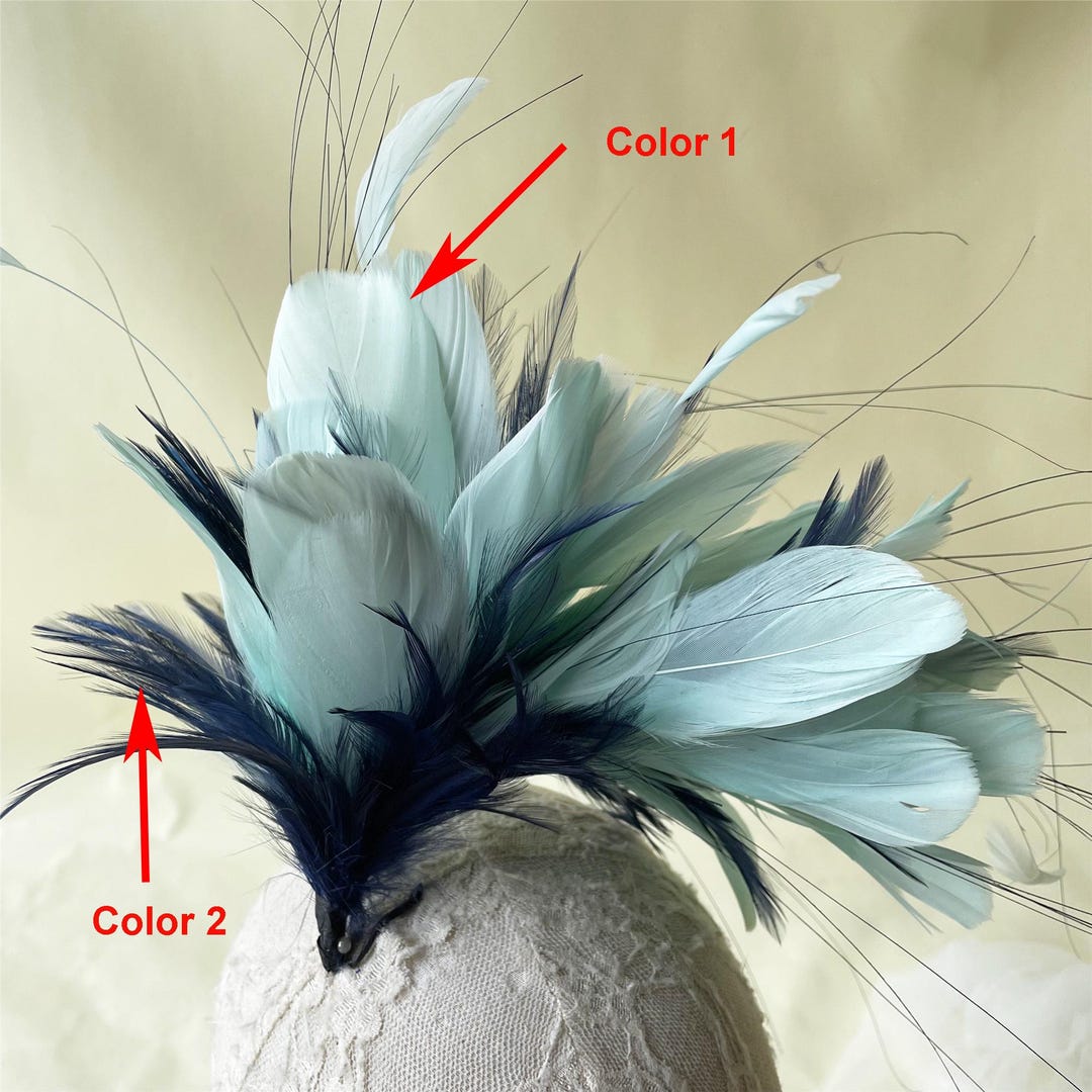 Natural Goose Feather Flower Mount Dyed Feathers Flower for Hat ...
