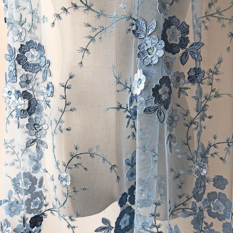 3D Flower Embroidery Lace Fabric Materials Mesh Trims DIY - Etsy