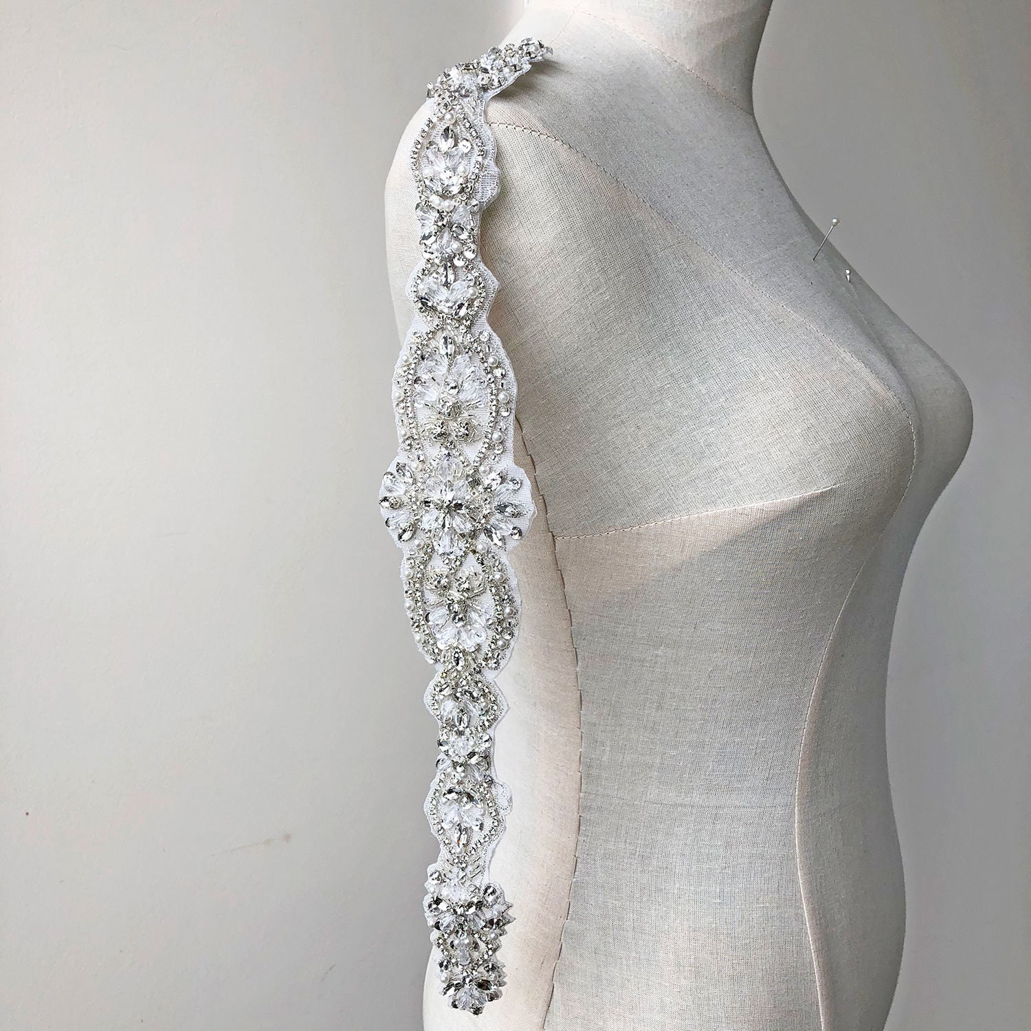 Crystal Rhinestone Applique Diamante Appliques Bridal Sash - Etsy