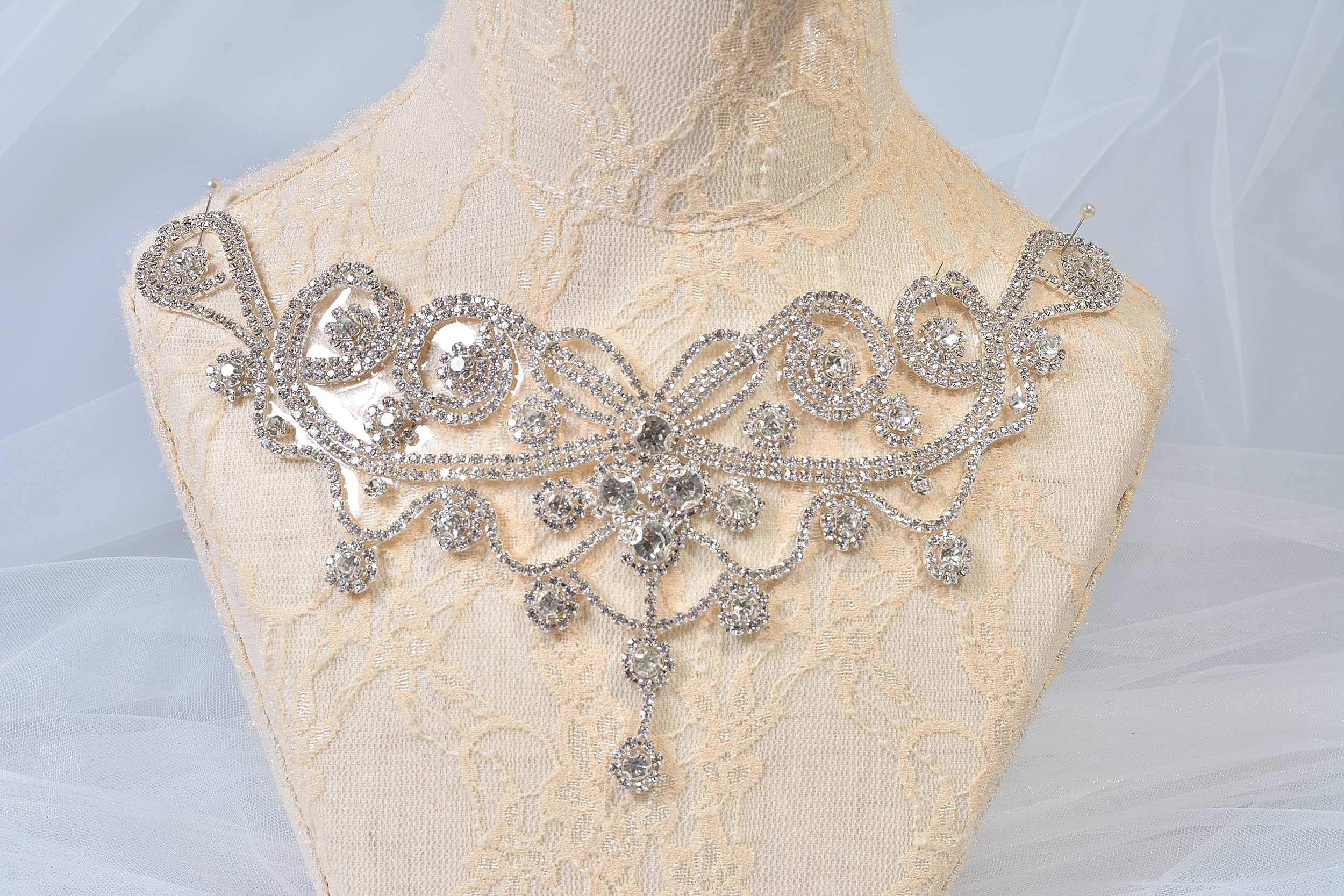 Bridal Rhinestone Applique Diamante Appliques Sweet Heart Sash | Etsy