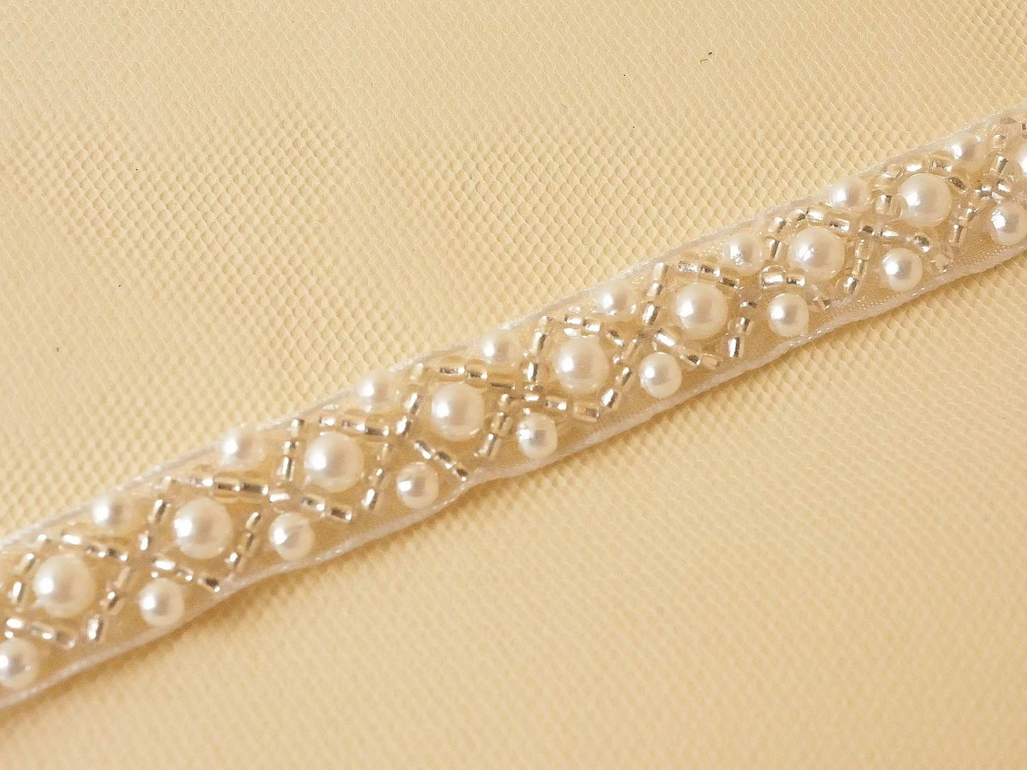 1 Yard Pearl Beaded Trim Wedding Trim Jewelry Trim Wedding | Etsy