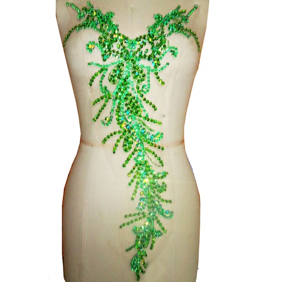 Sparkling Rhinestone Applique Motif Bodice Diamante Lace Patch - Etsy