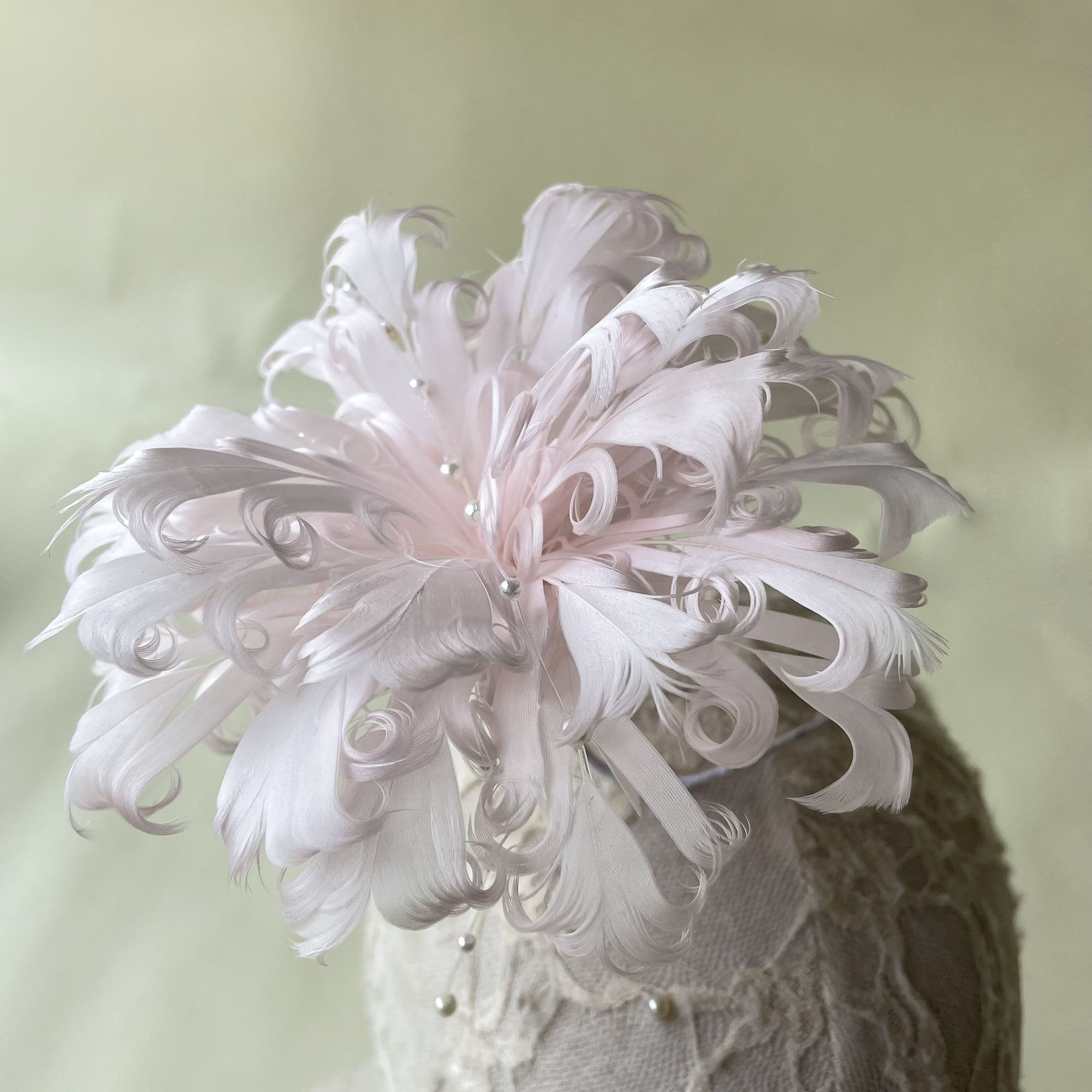 Pink Customized Feather Flower Bouquet Pearly Faux Flowers | Etsy