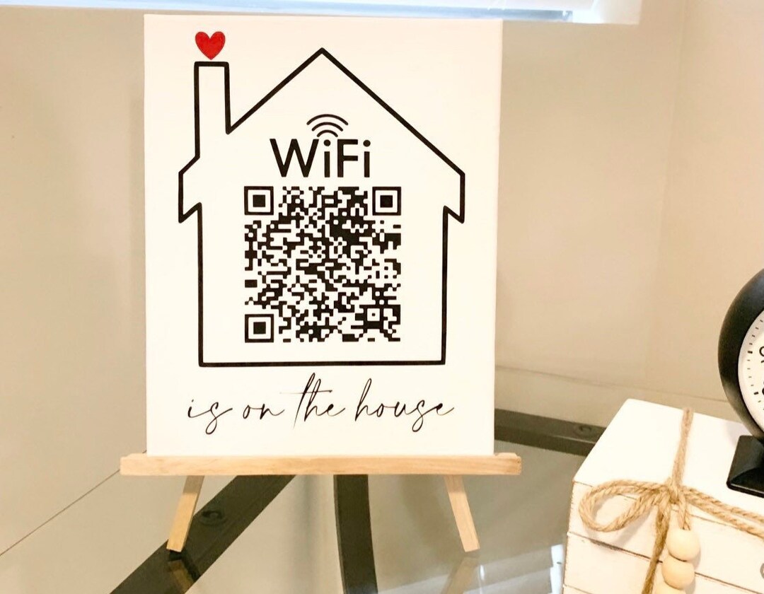 Wifi QR Code Custom Sign Wifi Barcode Wifi Canvas QR Link Wifi Easy ...