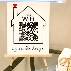 Wifi QR Code Custom Sign Wifi Barcode Wifi Canvas QR Link Wifi Easy ...