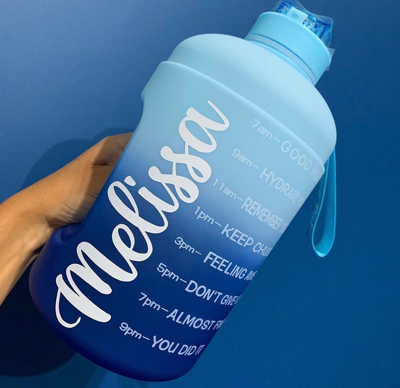Water Bottle With Time Marked Motivational Fitness Drinking | Etsy