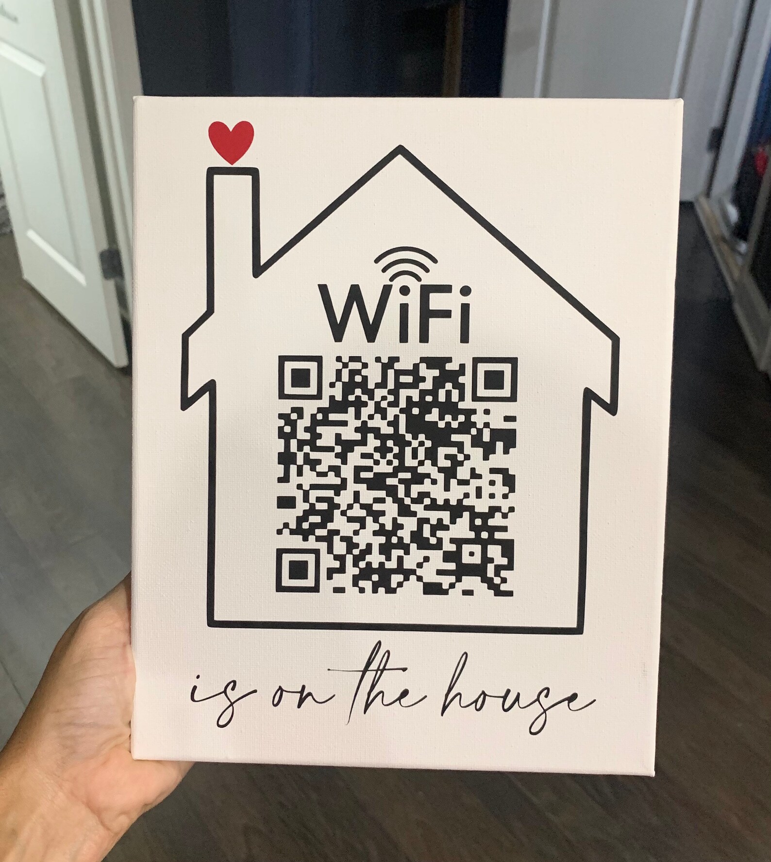 Wifi QR Code Custom Sign Wifi Barcode Wifi Canvas QR Link | Etsy