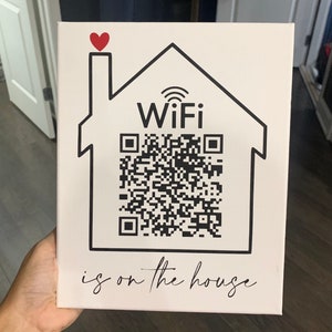 Wifi QR Code Custom Sign Wifi Barcode Wifi Canvas QR Link Wifi Easy ...