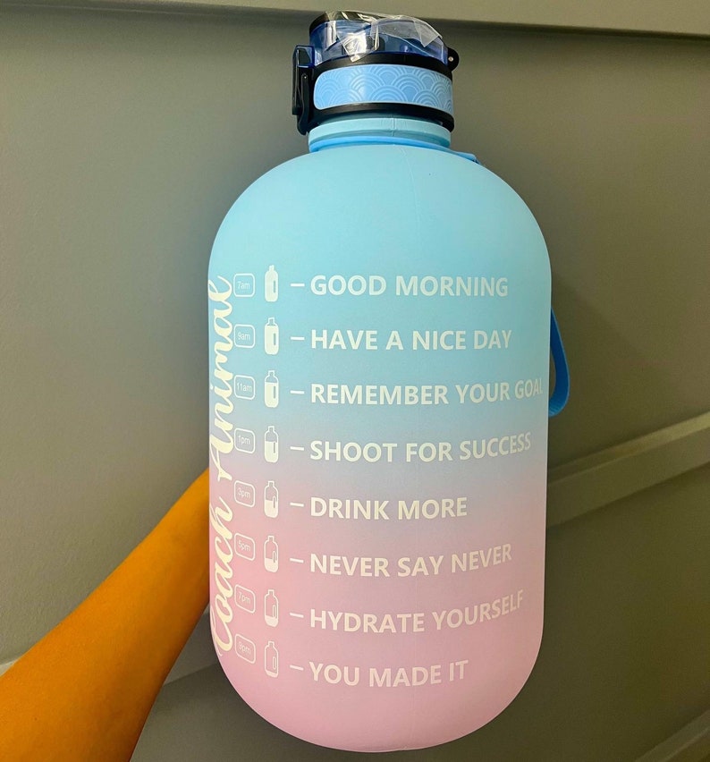 Water Bottle With Time Marked Motivational Fitness Drinking - Etsy