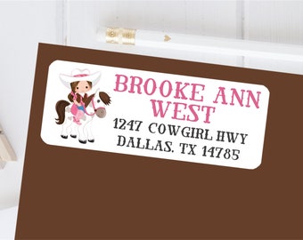 Cowgirl Return Address Labels - Etsy