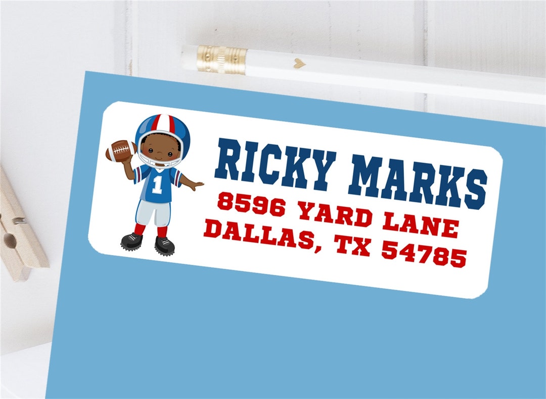 Football Return Address Labels Red White & Blue Football - Etsy