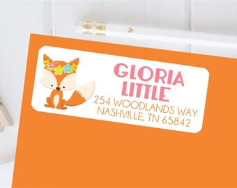Custom Address Labels Woodland Fox set of 25 - Etsy
