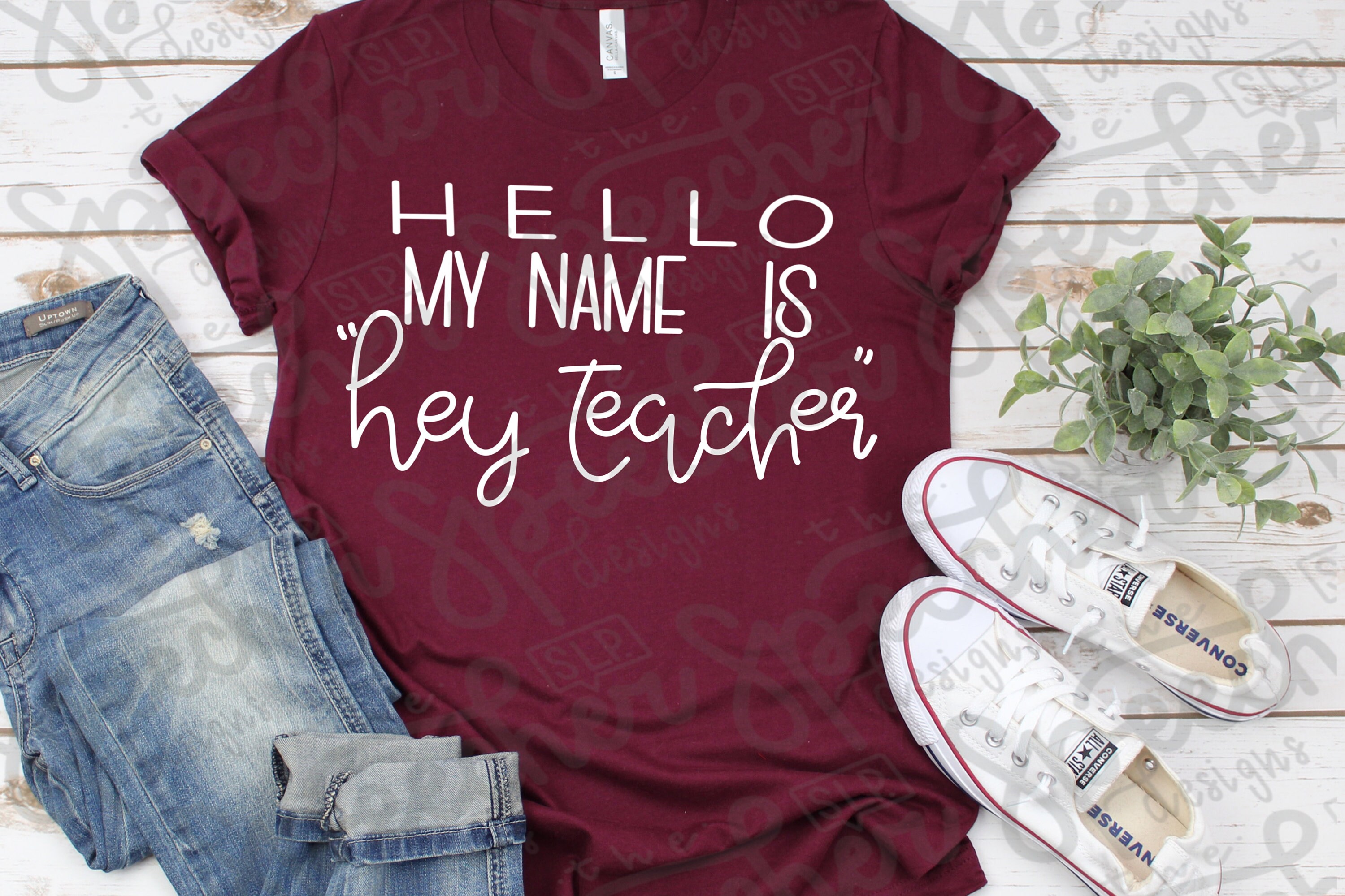 Hello My Name is hey Teacher SVG Teacher SVG - Etsy