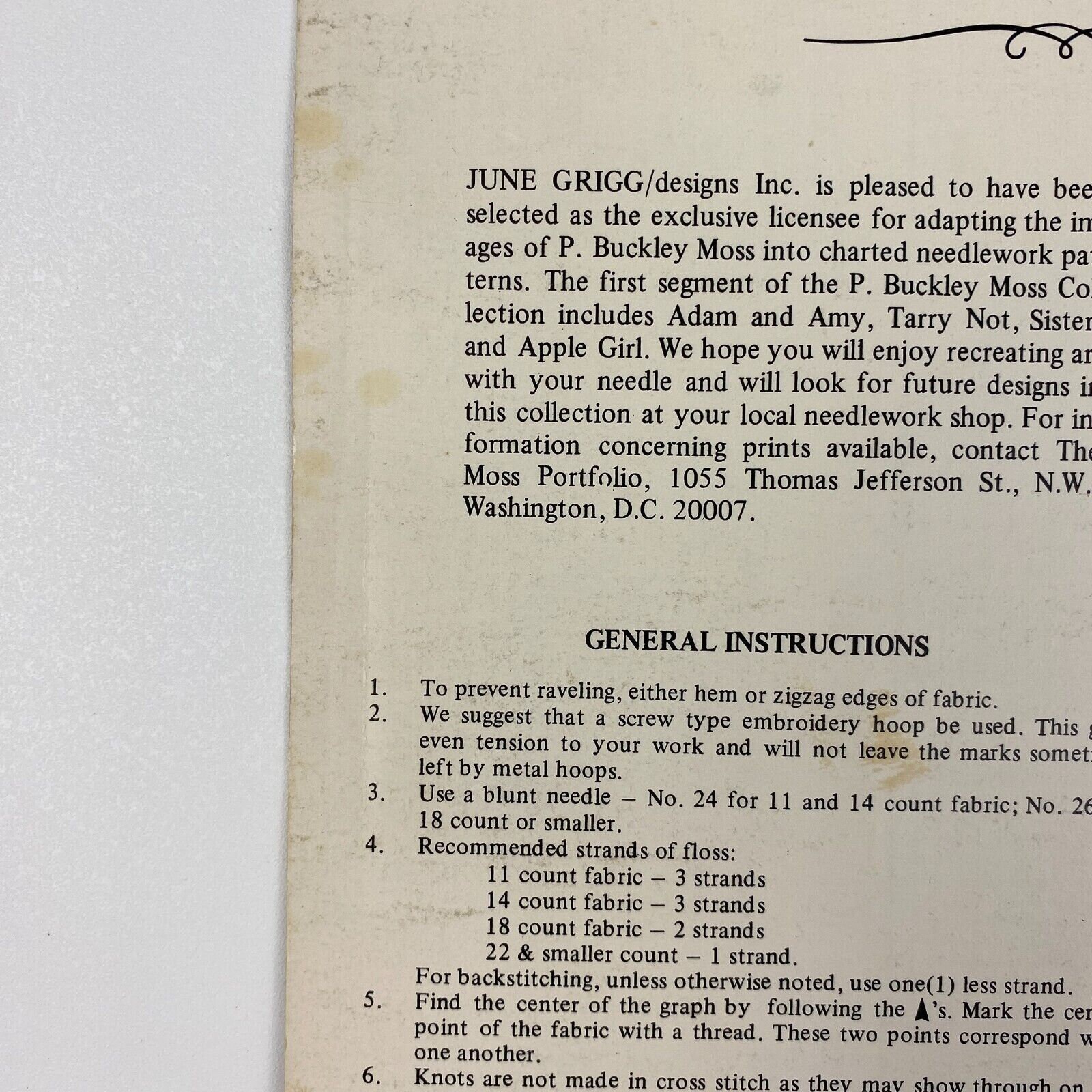 1983 June Grigg P. Buckley Moss Sisters 102 Counted Cross Stitch ...