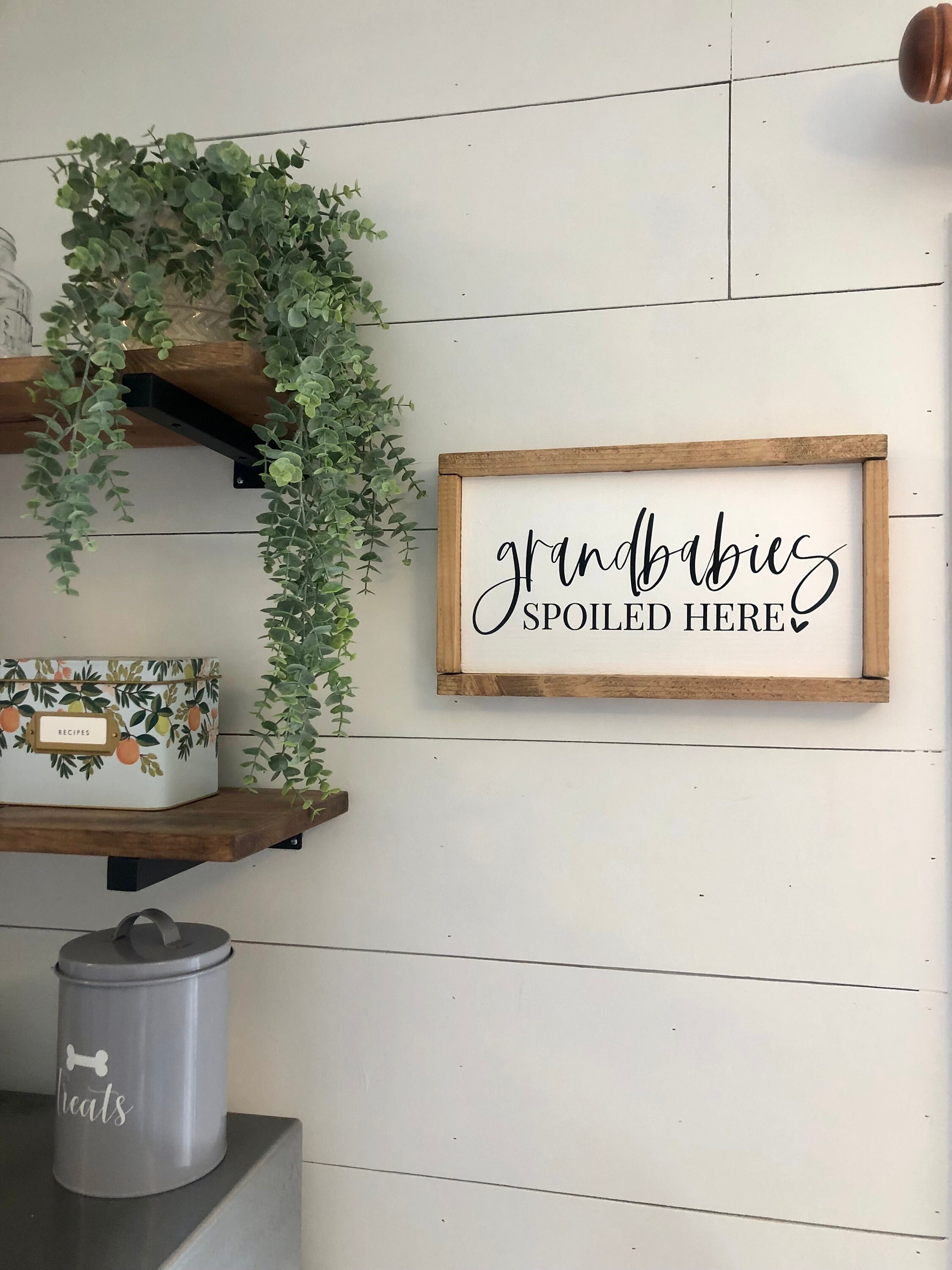 Grandbabies Spoiled Here Sign: Framed Wood Grandparent Gift - Etsy