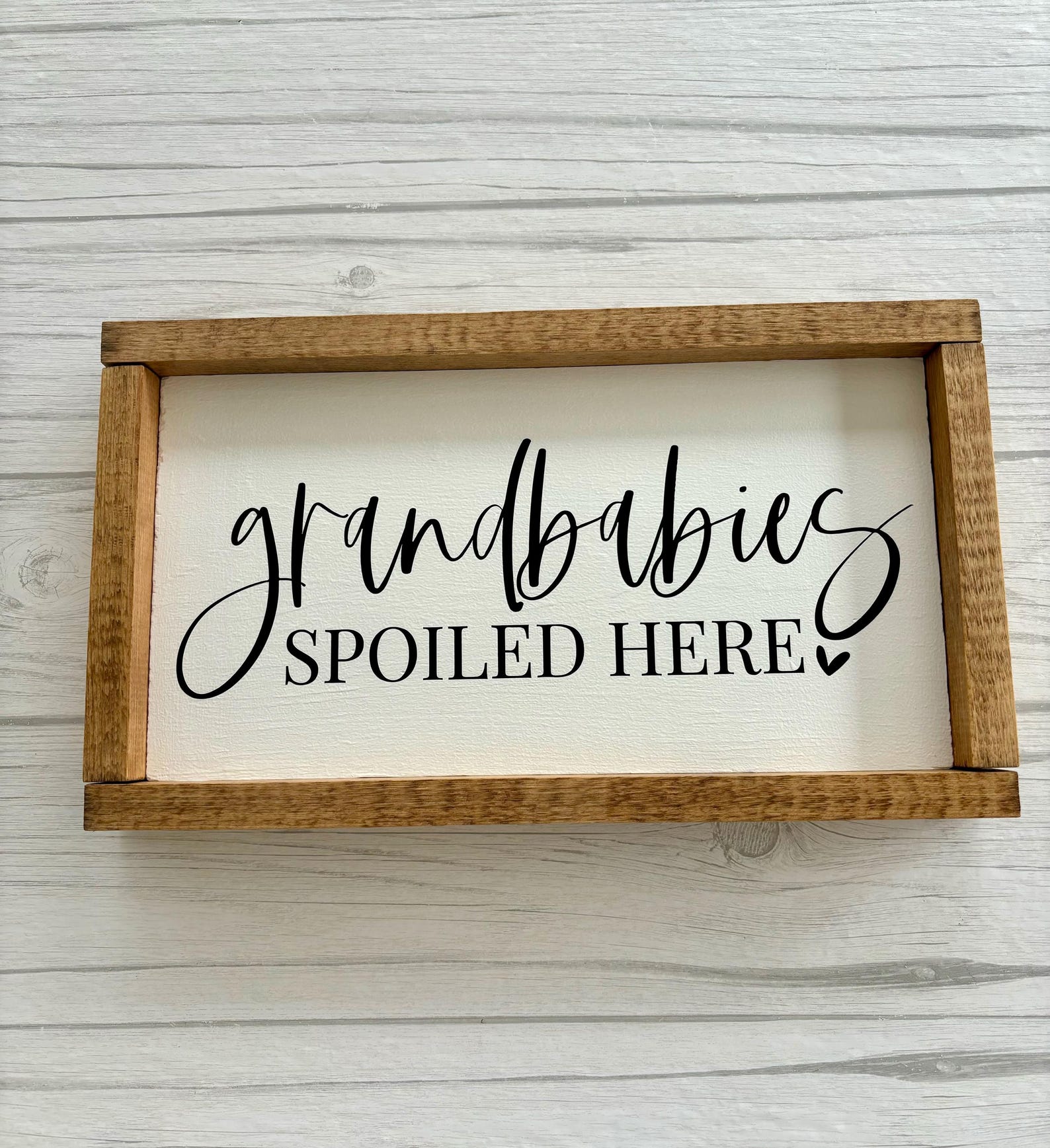 Grandbabies Spoiled Here Sign: Framed Wood Grandparent Gift - Etsy