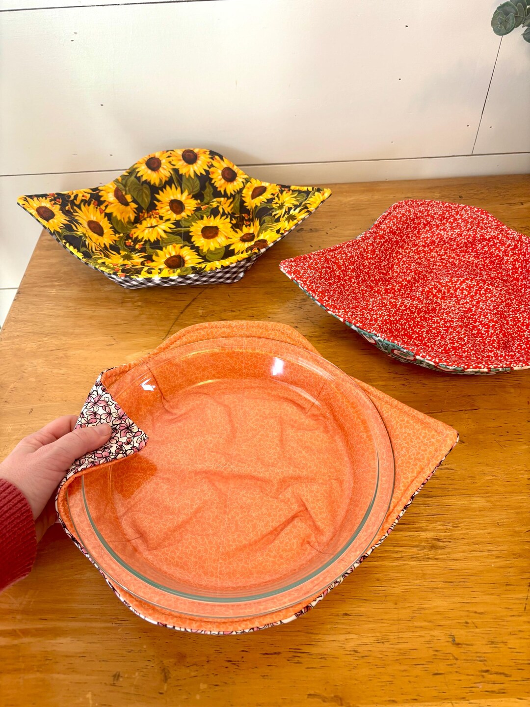 Reversible Pie Plate Cozy: Microwavable Cotton Hot Pad - Etsy