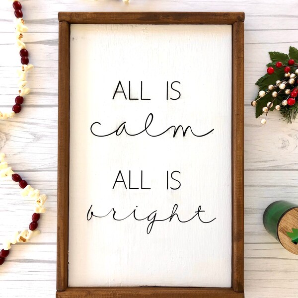 All is Calm All is Bright Sign - Etsy