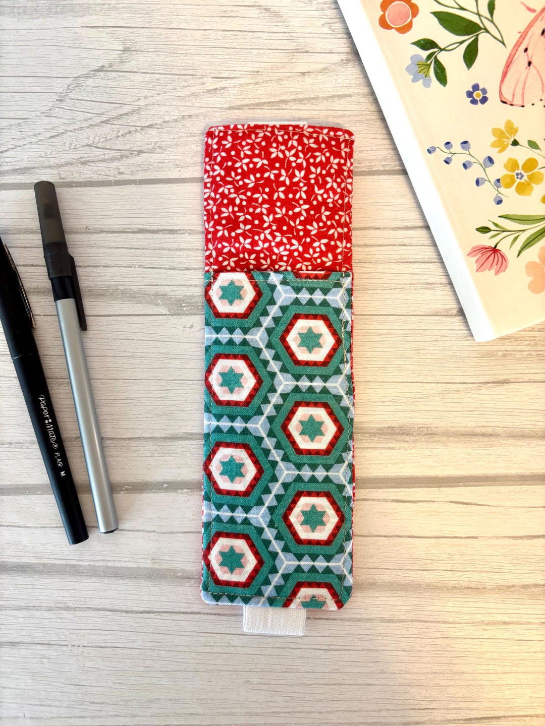 Geometric Fabric Pen Holder | Pen Pouch | Pen Sleeve | Pen Holder for ...