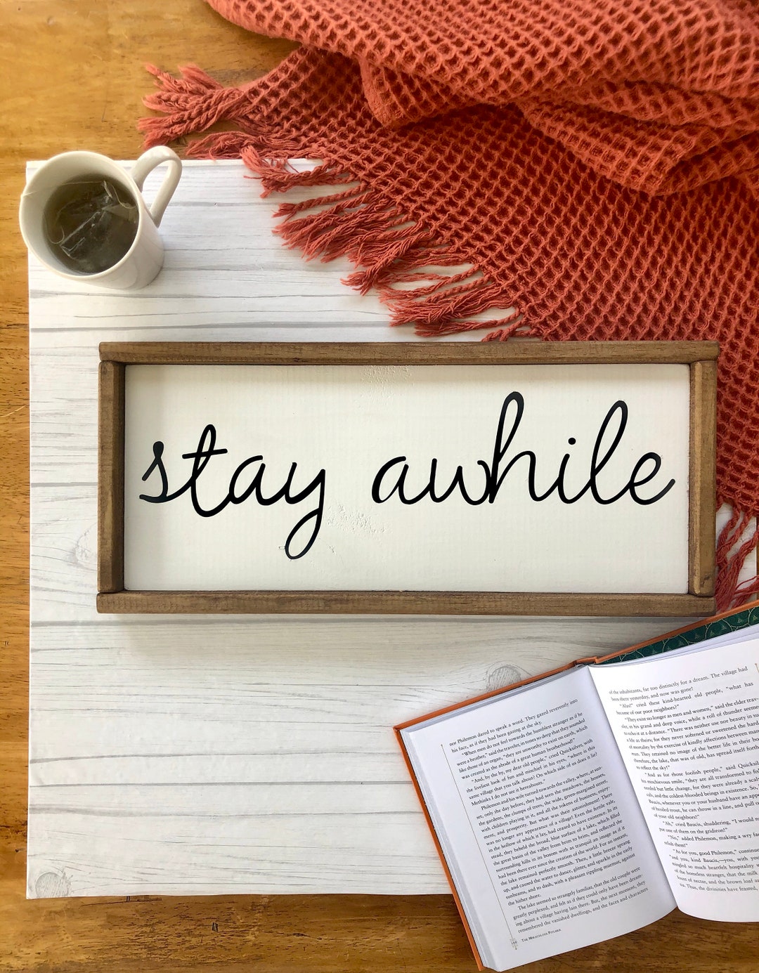 Stay Awhile Sign Stay Awhile Wood Sign Entryway Sign - Etsy