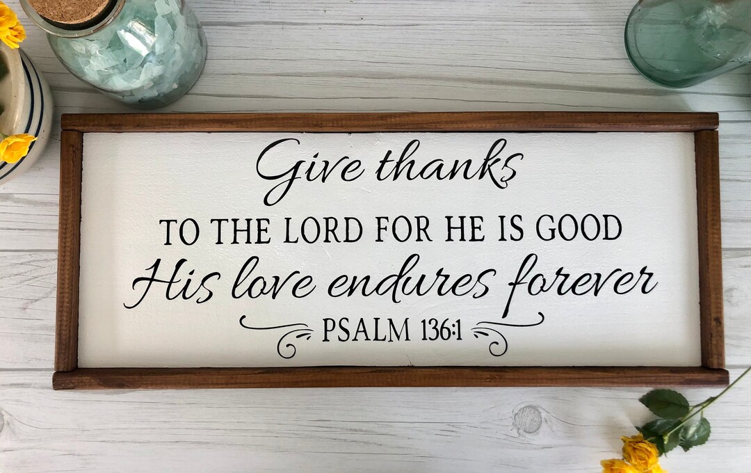 Give Thanks to the Lord Sign | Kitchen Sign | Dining Room Sign | Bible ...