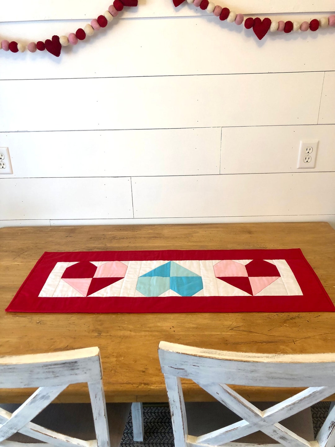 Reversible Valentines Spring Table Runner | Heart Table Runner ...