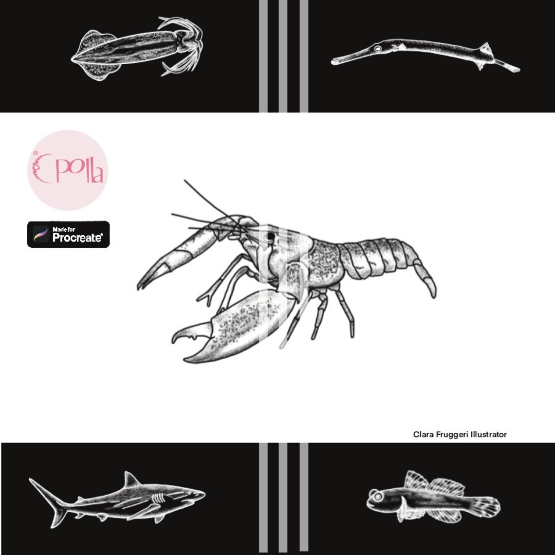 Procreate Fish Brush / Fish Procreate Stamps / Underwater Procreate ...