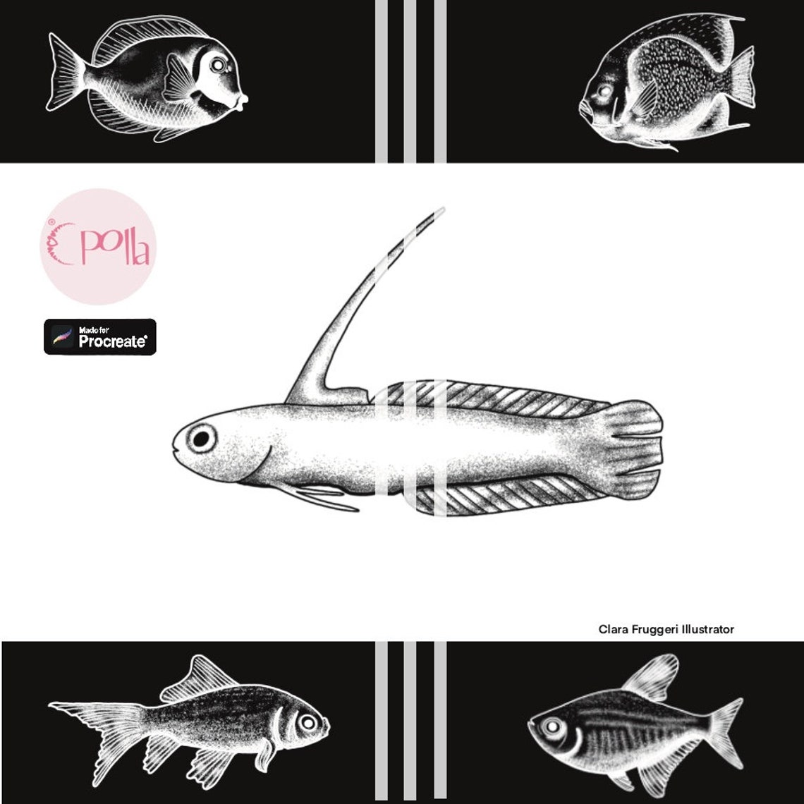 Procreate Fish Brush / Fish Procreate Stamps / Underwater Procreate ...