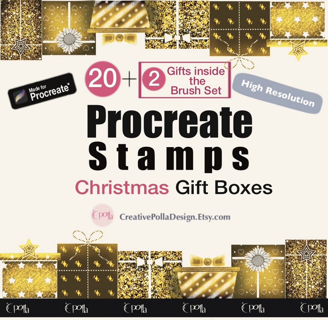 Gift Box Present Procreate Stamps, Procreate Christmas Presents Stamps ...